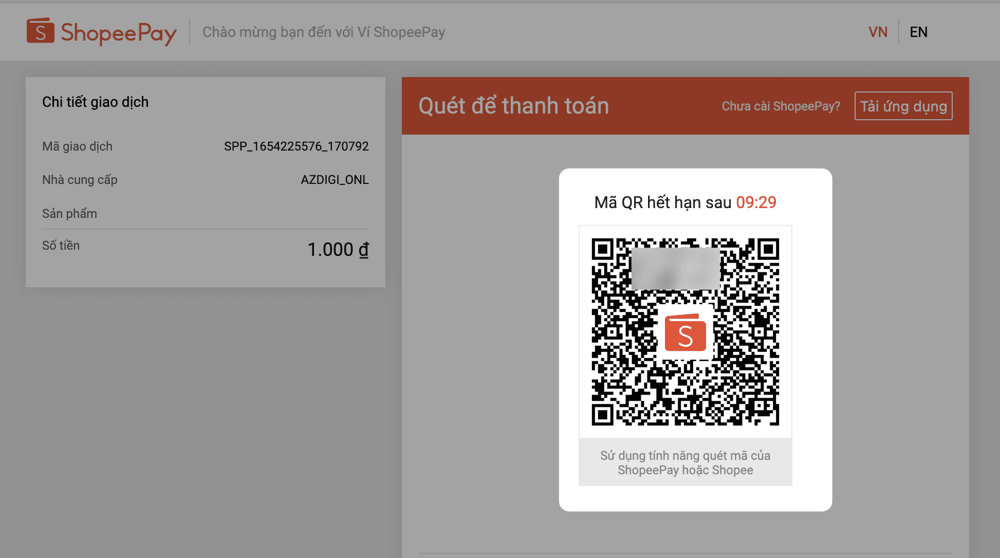 Hướng dẫn thanh toán qua ShopeePay