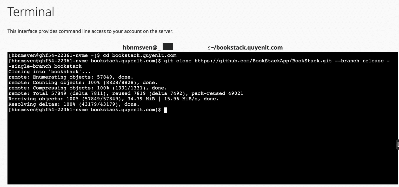 Hướng dẫn cài đặt BookStack trên cPanel