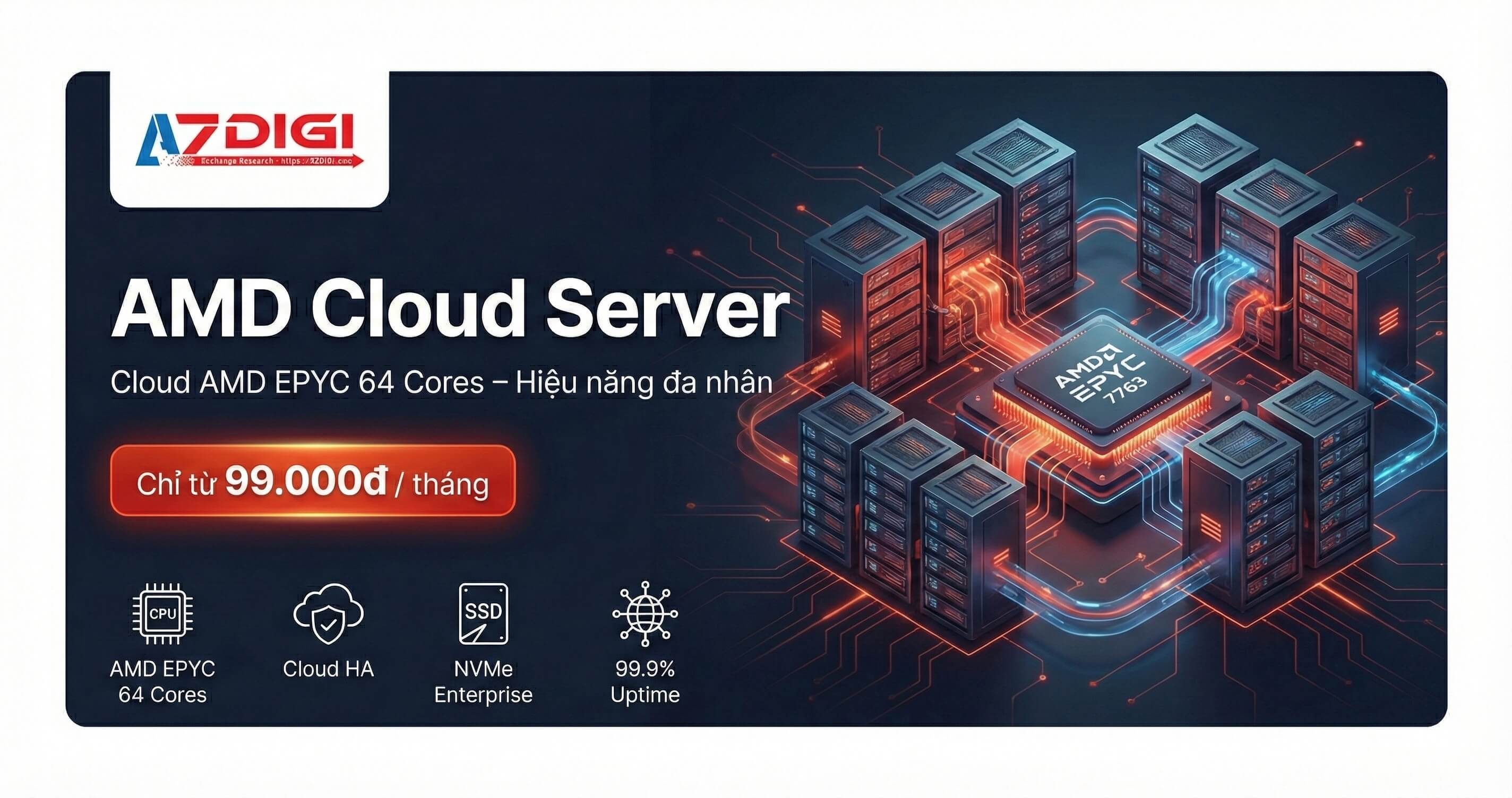 AMD Cloud Server - AMD EPYC 7763 Cloud Virtual Server